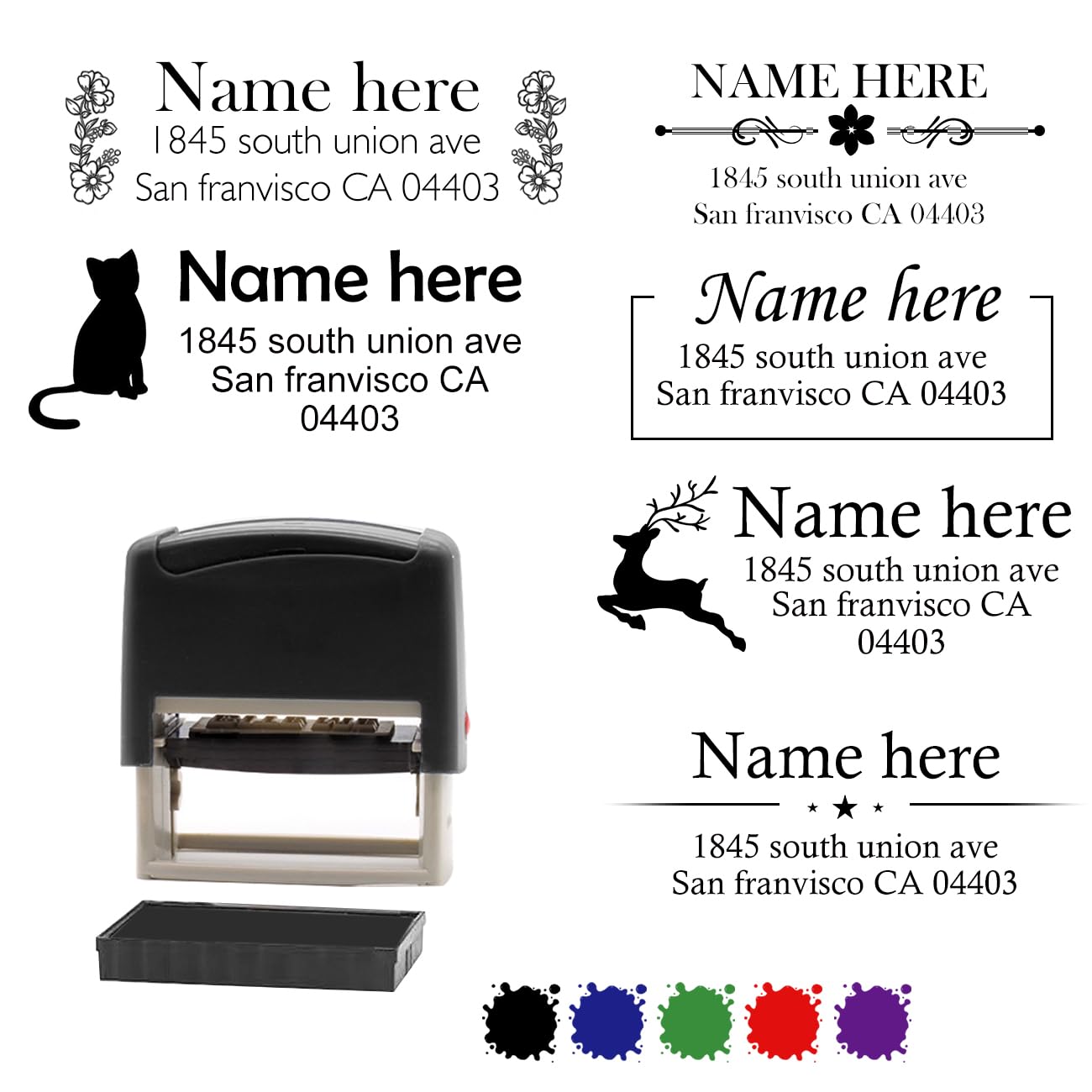 Amazon.com : Teryiaco Personalization - Address Stamps - Custom Stamps ...