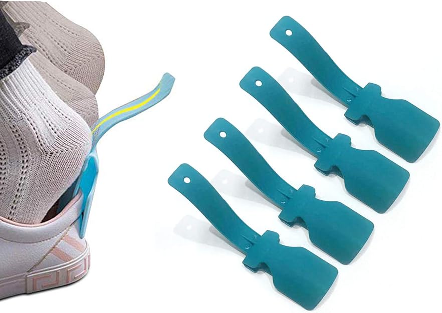 Horuhue Lazy Shoe Helper,4 Pack Shoe Horn Helper Easy On Easy Off Shoe ...
