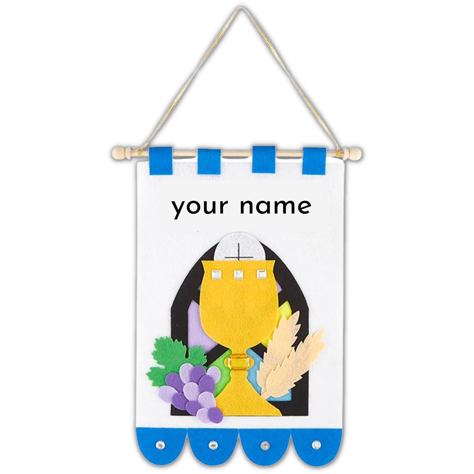 Amazon.com: My First Communion Banner Kit, Catholic DIY Craft for Girls ...