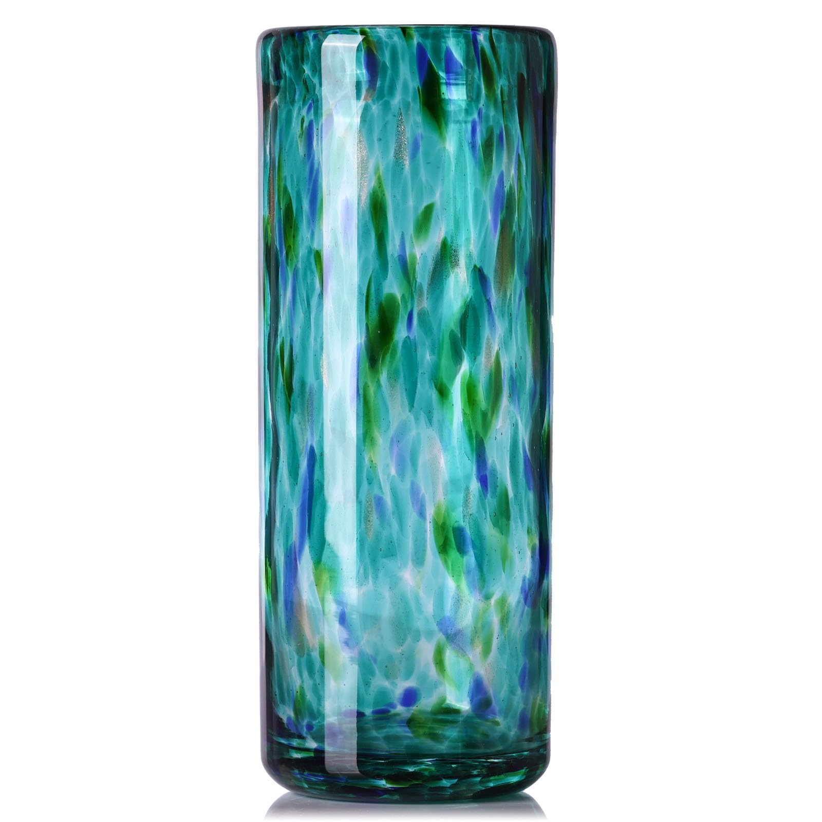 Amazon.com: XMGZQ 9" H Teal Glass Vases for Centerpieces,Hand Blow ...