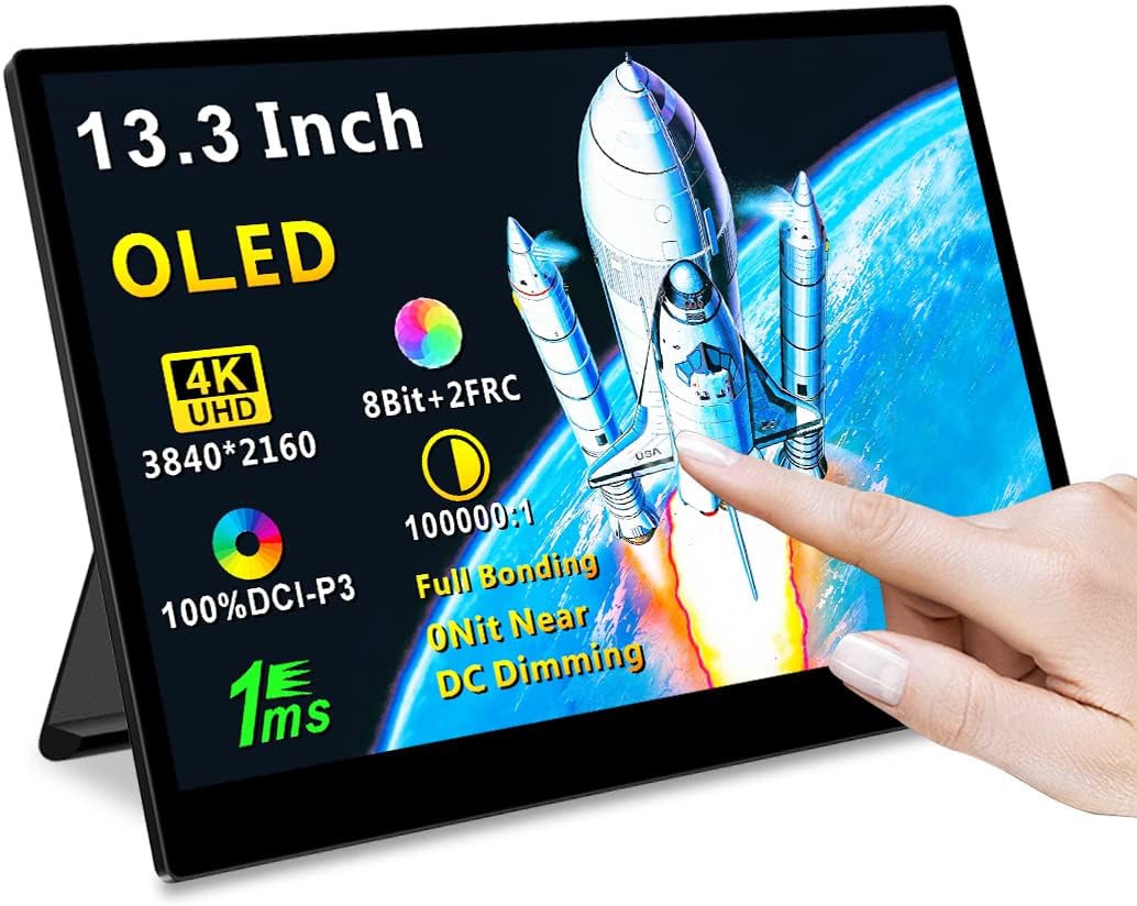 Amazon.com: Magedok Portable OLED Monitor, 4K 13.3 Touchscreen 100% DCI ...