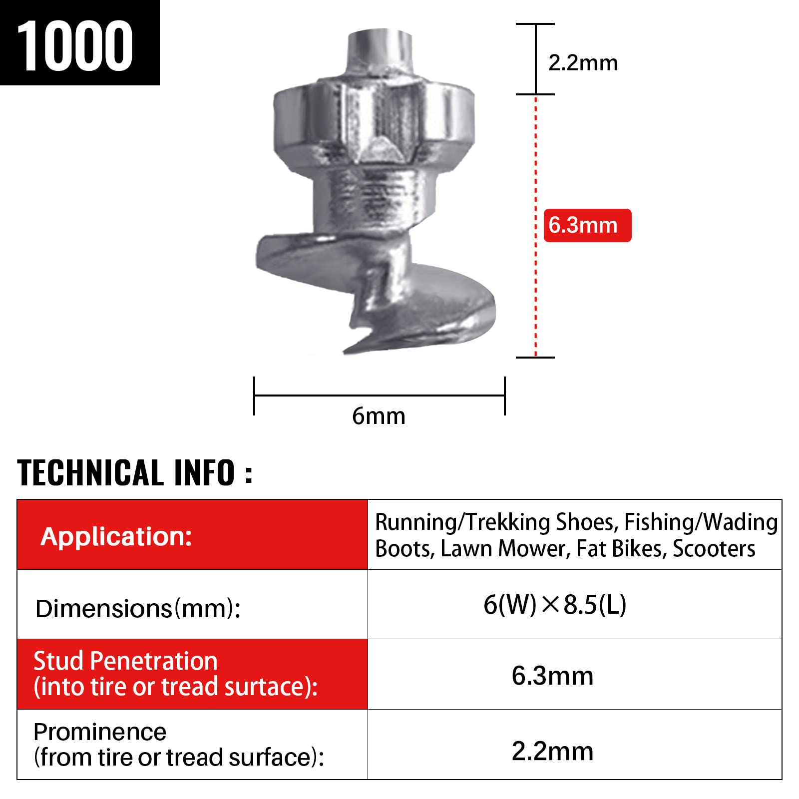 Snapklik.com : Tire Studs, Screw Snow Carbide Spikes, Wheel Tyres Studs ...