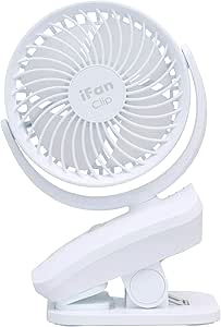 Amazon | エレス iFan ClipS2 アイファンクリップS2 首振り付き充電式クリップファン (ホワイト) | iFan | 卓上扇風機