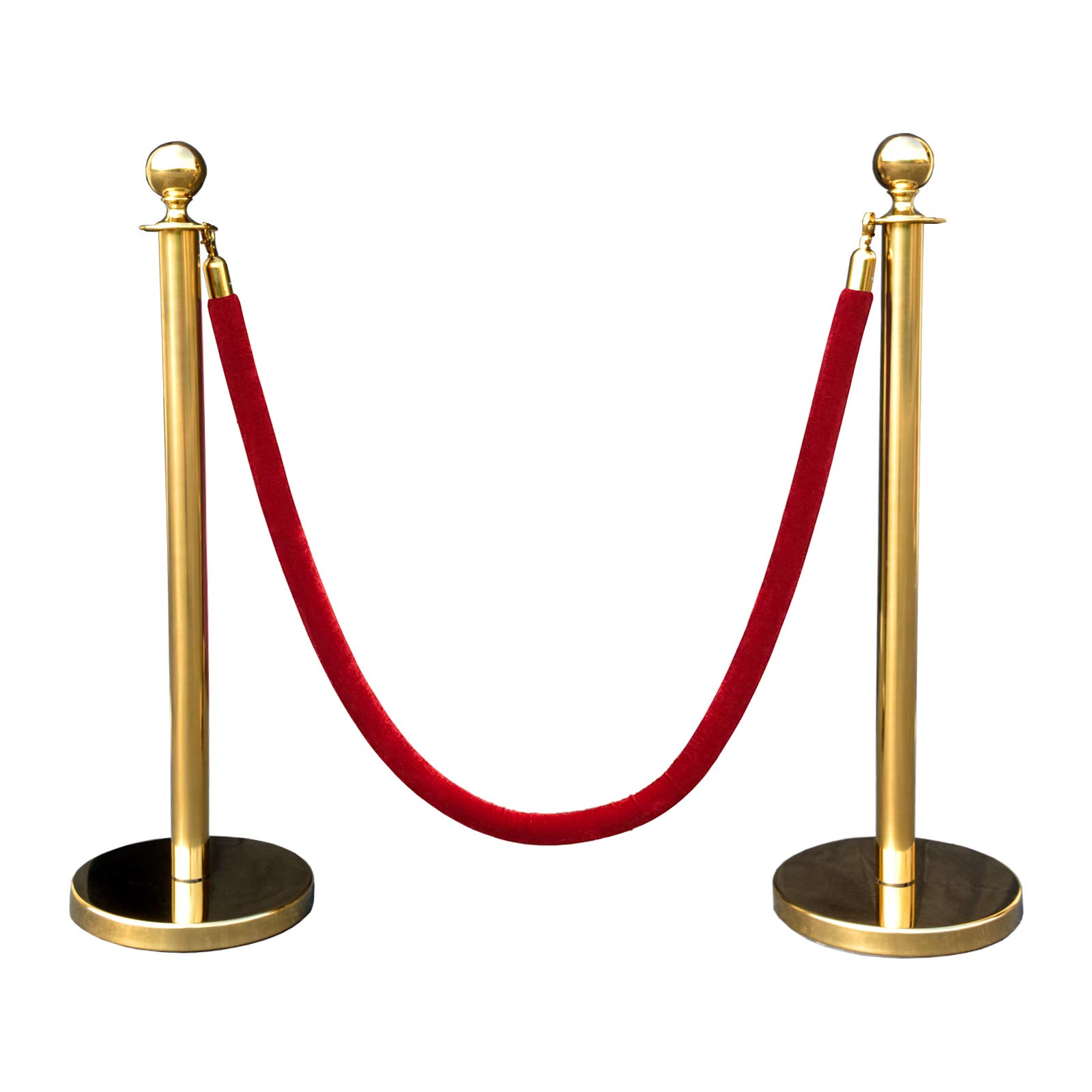 Snapklik.com : Gold Crown Top Decorative Rope Safety Queue Stanchion ...