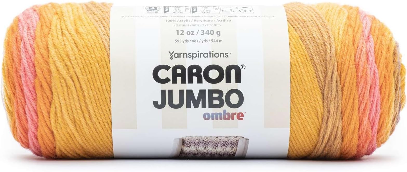 Amazon.com: Caron Jumbo Print Ombre Yarn-Sunset 296619-19012