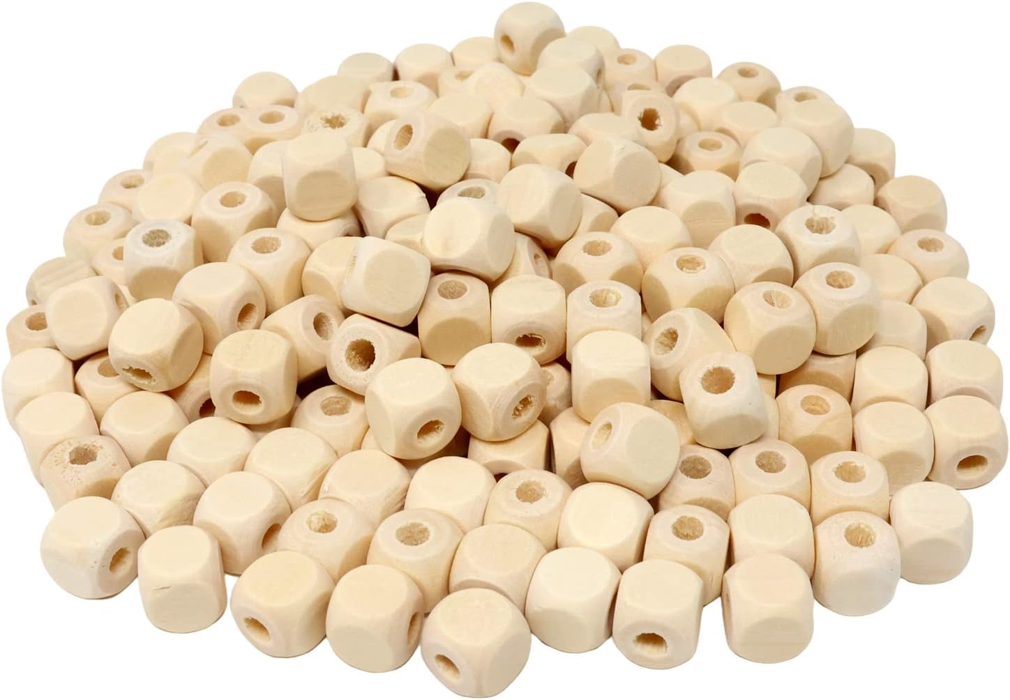 Amazon.com: Yueton 300PCS 10mm Unfinished Wooden Cube Beads Spacer ...