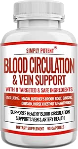 Amazon.com: Blood Circulation & Vein Support with Butcher's Broom Root ...