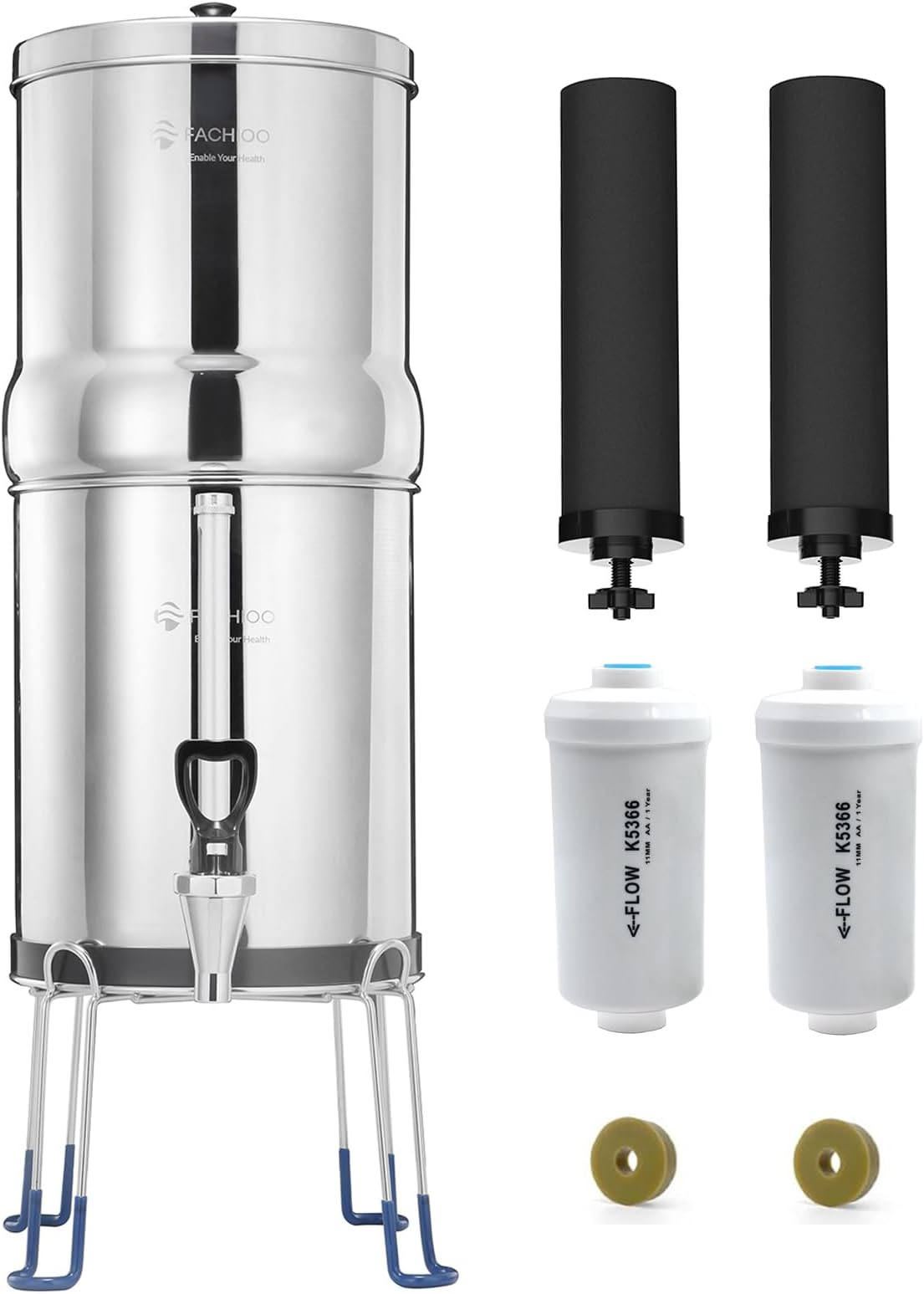 Big Berkey Gravity-Fed Stainless Steel Countertop Water Filter System 2 ...