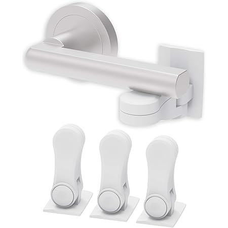 Amazon.com: Inaya Child Proof Door Lever Lock - Door Handle Lock - 3M Adhesive - Minimalist ...