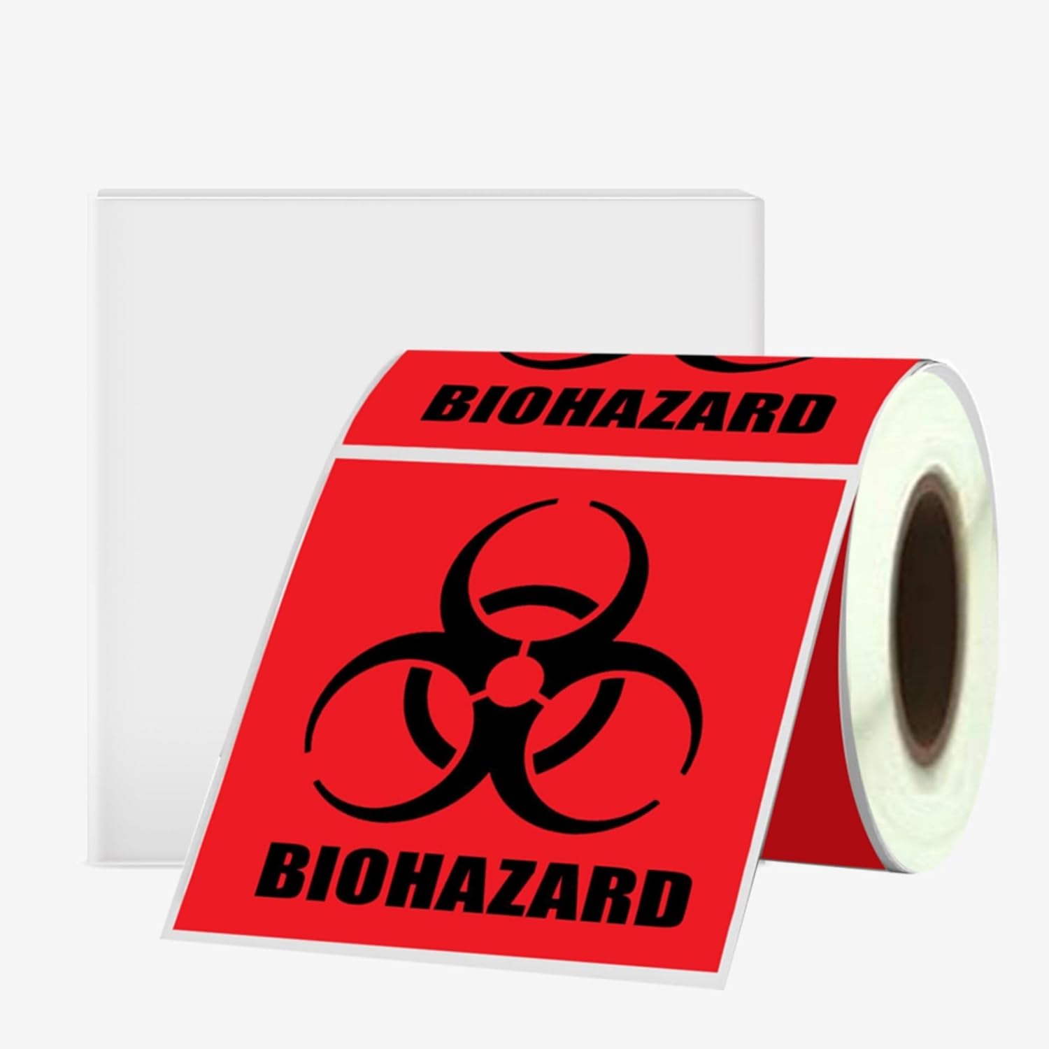 2” x 2” Biohazard Stickers Sign, Roll of 250 Biohazard Warning Labels ...