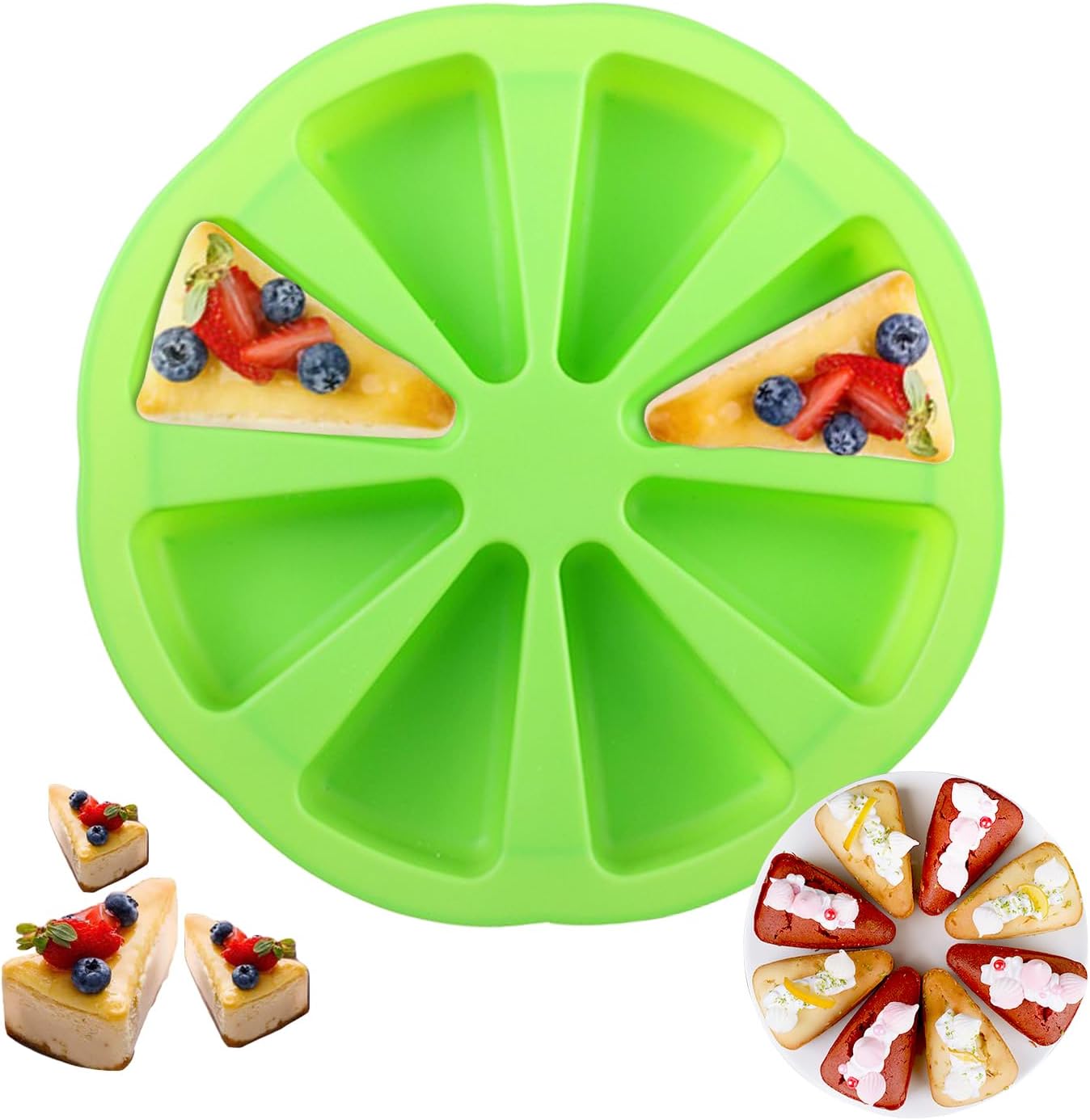 Amazon.com: KALAIEN 8 Cavity Silicone Triangle Pizza Cake Mold, Scone ...