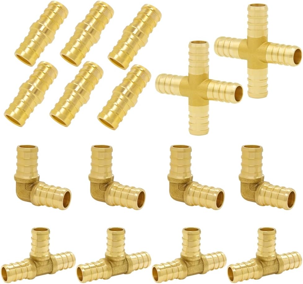 Amazon.com: Hooshing 16PCS PEX Fittings Combo 3/4 Inch Straight ...