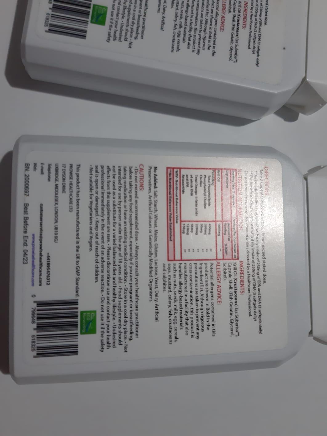 Prowise Superba Krill Oil 500mg 60 Capsules - 1000mg Per Serving - UK ...