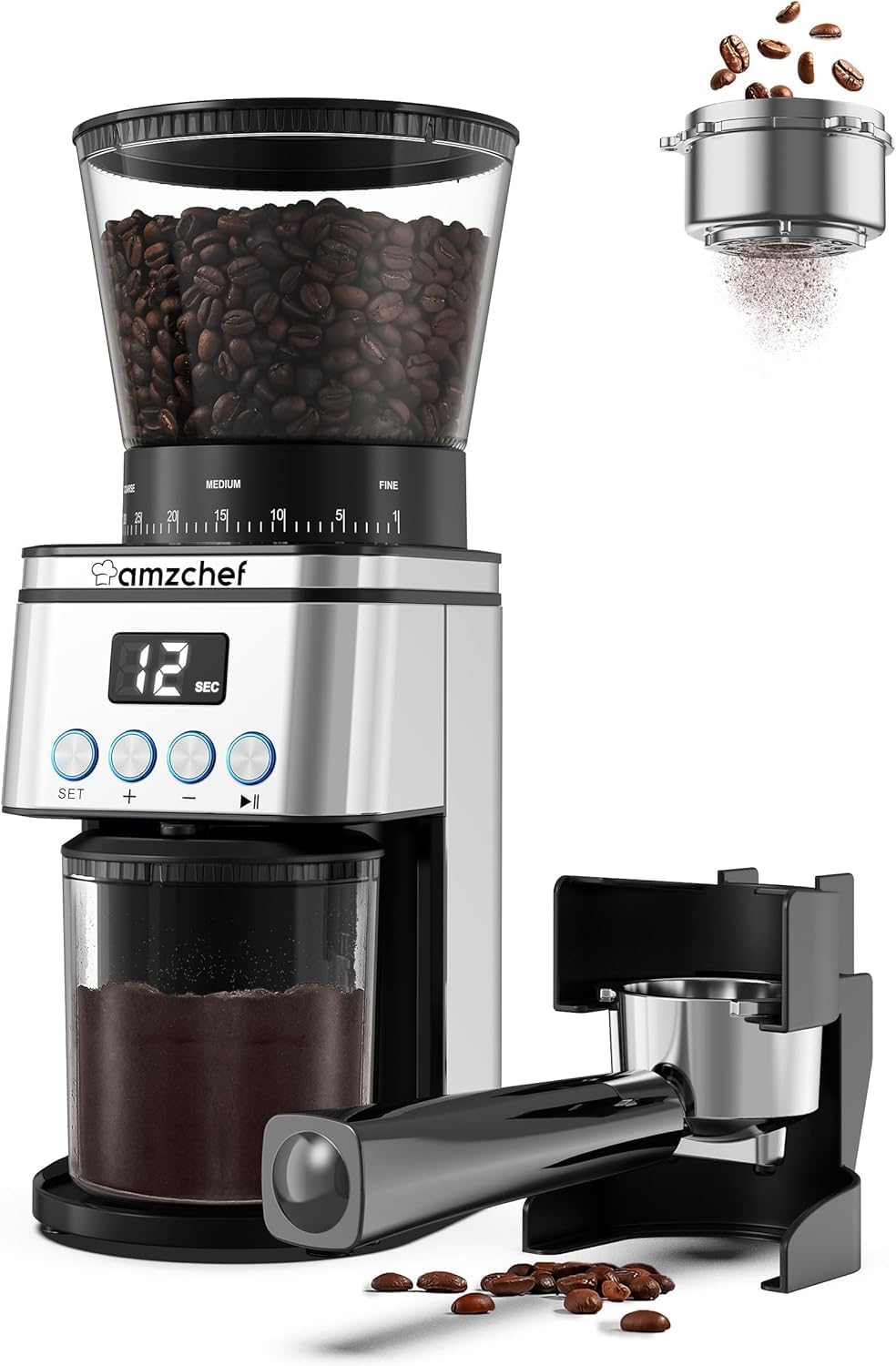 Amazon.com: Aromaster Coffee Bean Grinder with 48 Gind Settings, Conical Burr Coffee Grinder for ...