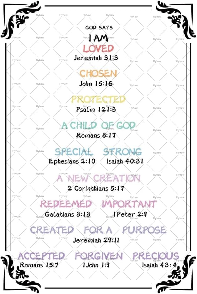 Amazon.com: Biblical Affirmations for Kids Tin Poster Who God Says I Am ...