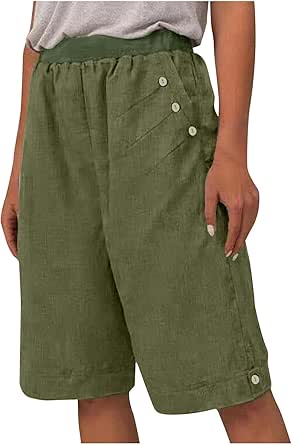 Amazon.com: Generic Womens Summer Knee Length Shorts Trendy 2024 High ...