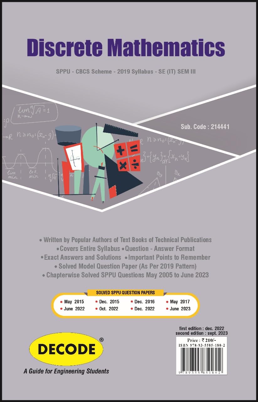 Amazon.in: Buy Discrete Mathematics for SPPU 19 Course (SE - III - IT - 214441) (Decode) Book ...
