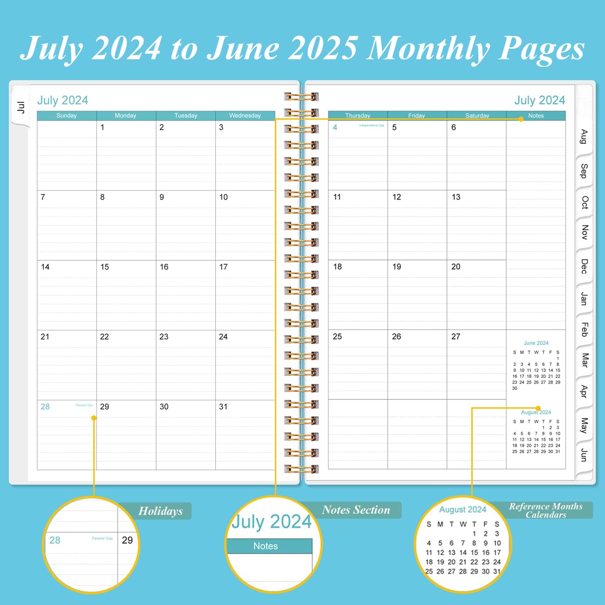 Snapklik.com : 2024-2025 Daily & Monthly Planner, One Page Per Day ...
