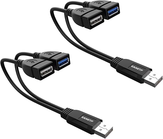 Amazon.com: Eanetf USB 3.0 Female to Dual USB Male Splitter Cable, 2 ...