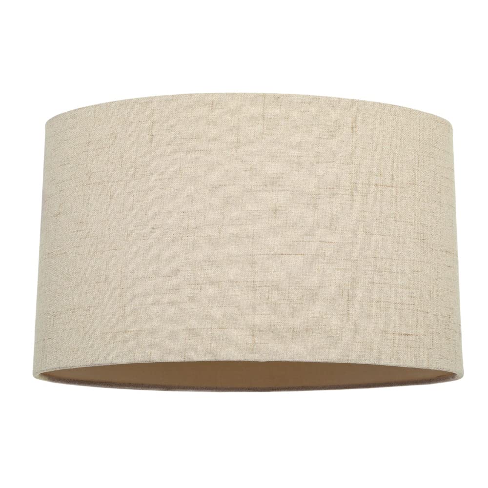 Contemporary and Sleek Taupe Stitched Effect Linen Fabric Oval Lamp ...