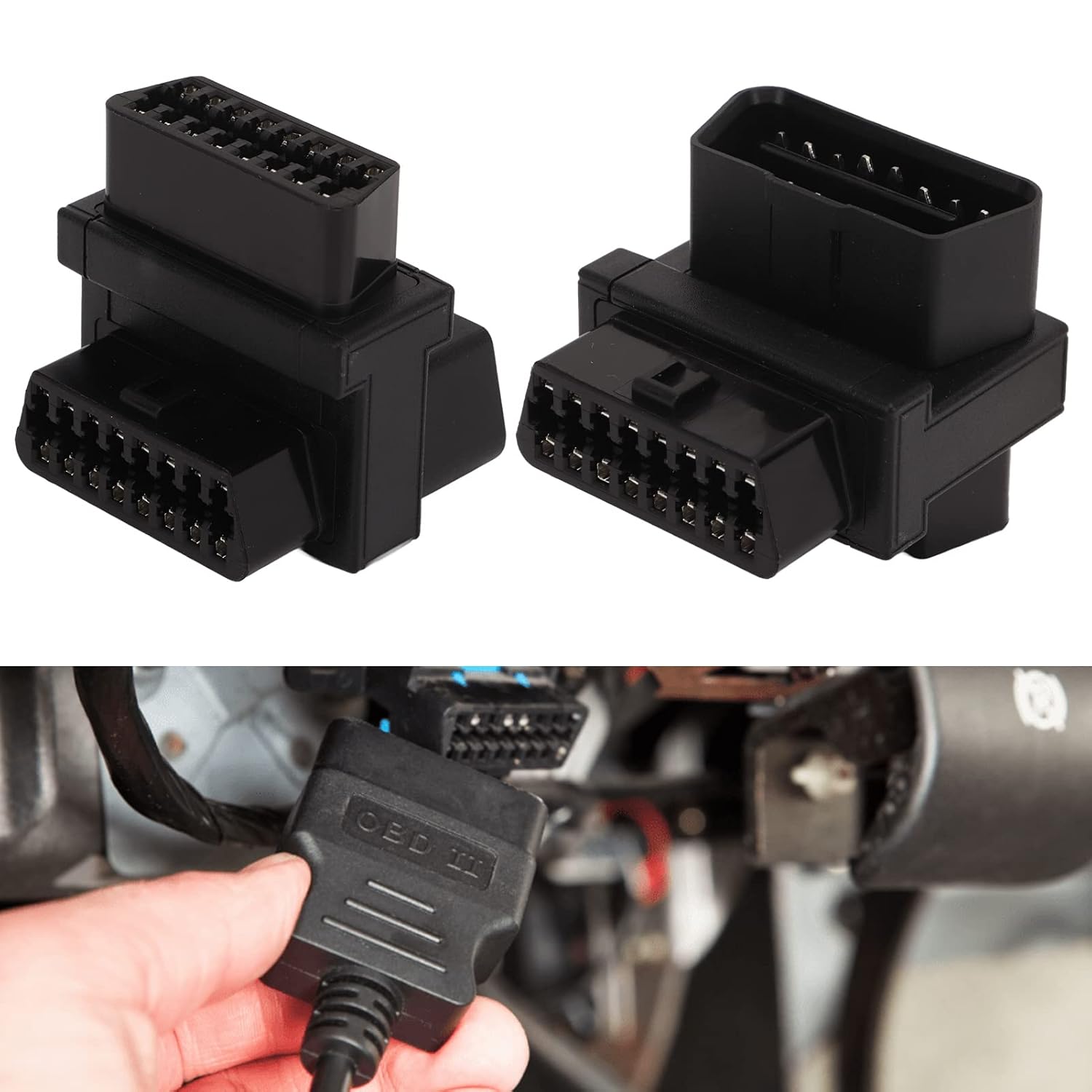OBD2 Splitter Adapter, 16 Pin Male to 2 Female Splitter Connector ...