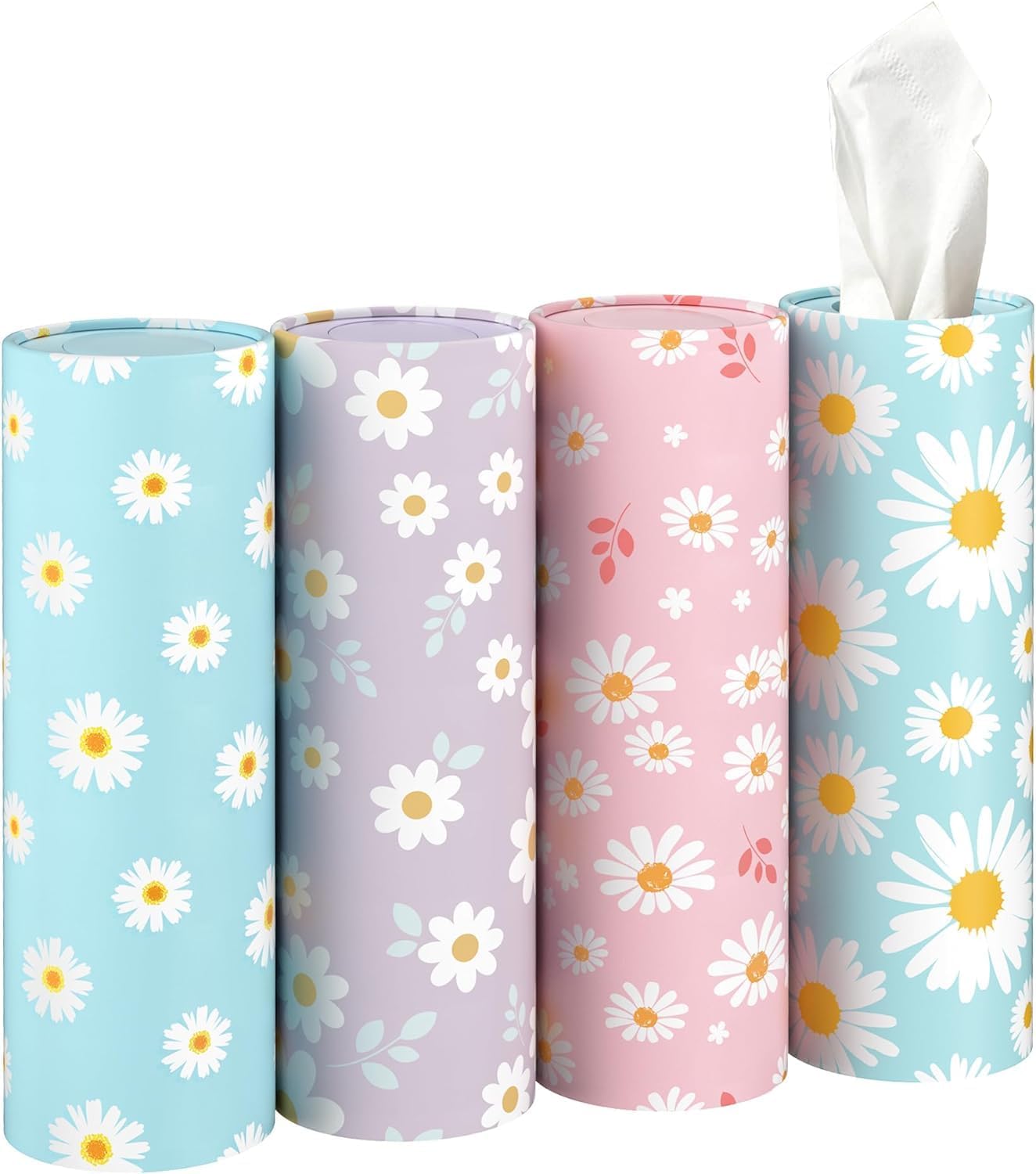 Amazon.com: 4 Pack Car Tissue Holder with 3-ply Facial Tissues Bulk ...