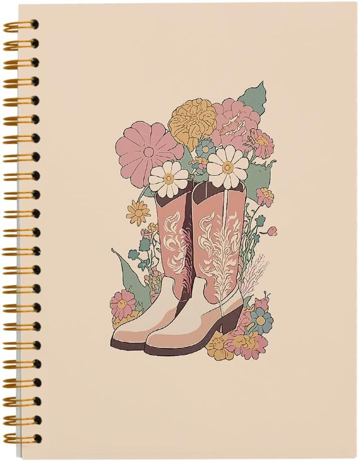 Amazon.com : Tizzer Preppy Western Cowgirl Notebook, Cute Floral ...