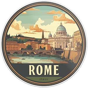 Amazon.com - Italy Rome City Sticker - Waterproof Vinyl Decal for Car ...