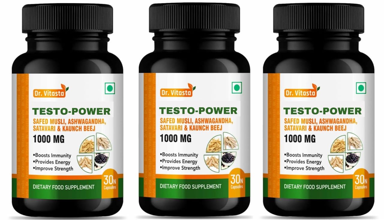 Buy DR. VITASTA Testo-Power Capsules | Safed Musli, Ashwagandha ...