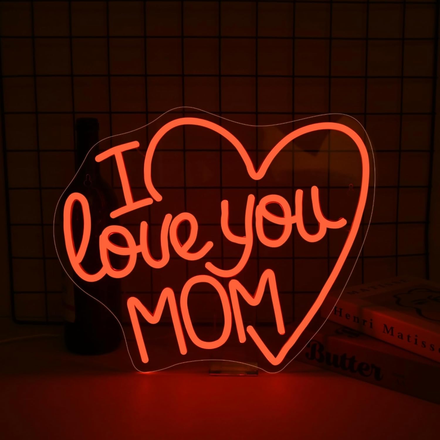 WEDXIXI Happy Mother’s Day Neon Sign I Love You Mom Led Sign Dimmable ...