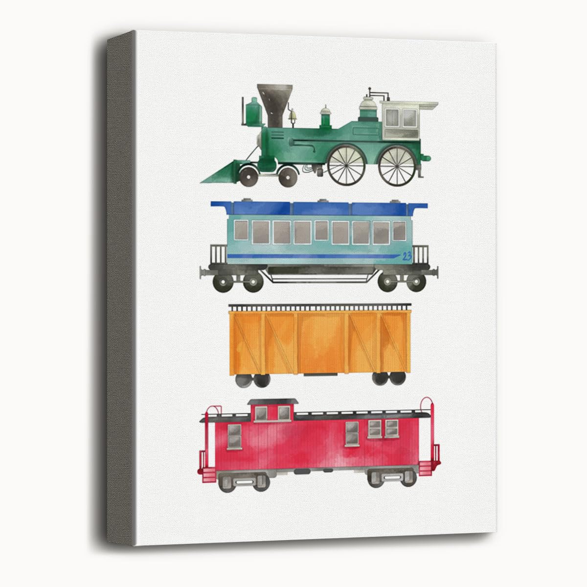 Amazon.com: Trains Decor, Canvas Poster Wall Art Hanging Decor Print ...