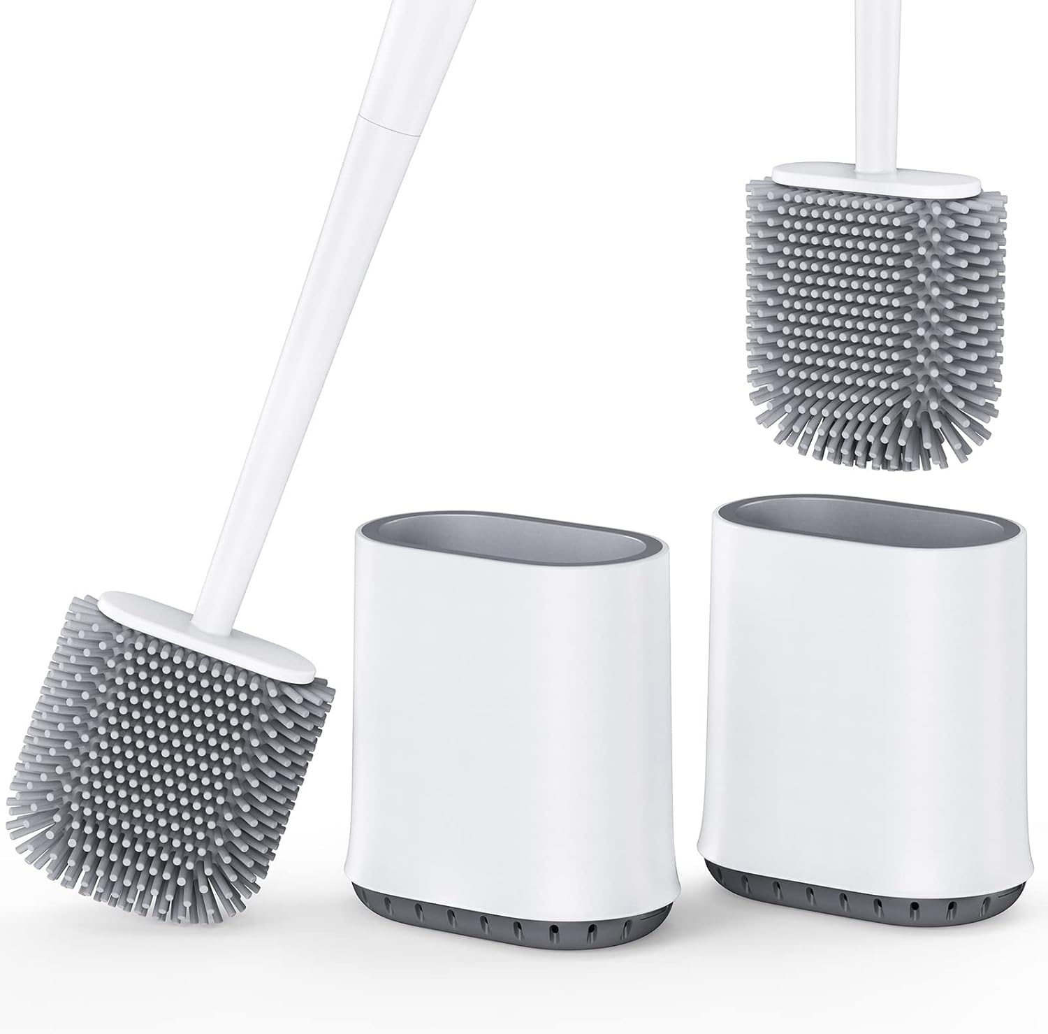 2 Pack Brosse Toilettes WC,Balai WC vec Séchage Rapide Support Ventilé ...
