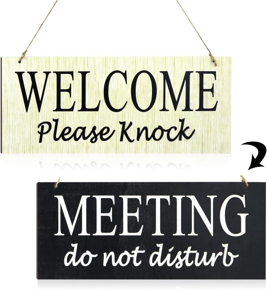 Meeting in Progress Do Not Disturb - Functional Hanging Door Sign for ...