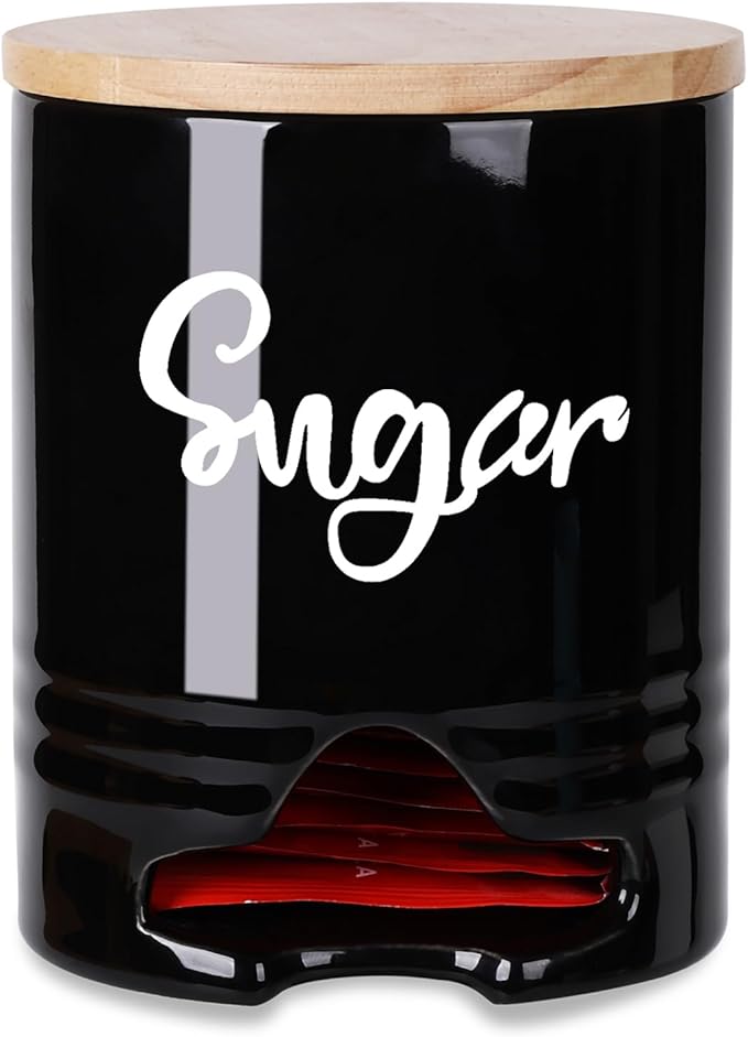 Amazon.com | Farmhouse Sugar Packet Holders with Lid, Ceramic Sugar ...
