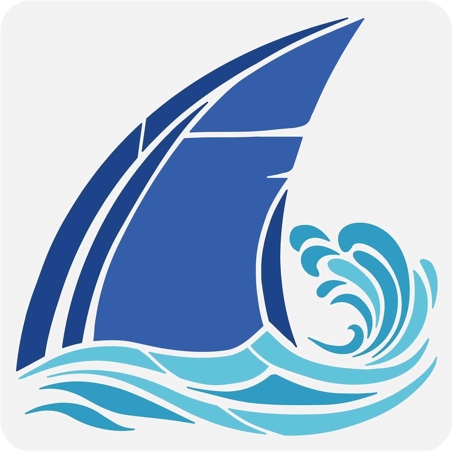 Amazon.com: BENECREAT Shark Fin Stencil, Ocean Wave Painting Templates ...