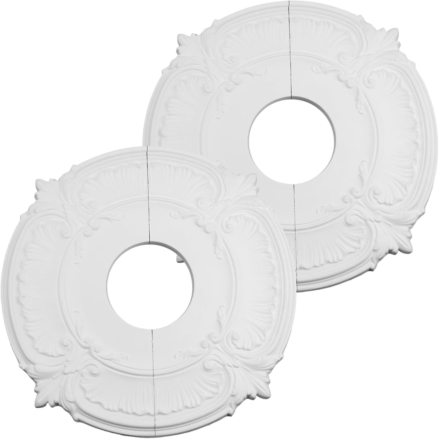 Risbay White Split Ceiling Light Medallion Round Home Lighting Ceiling ...