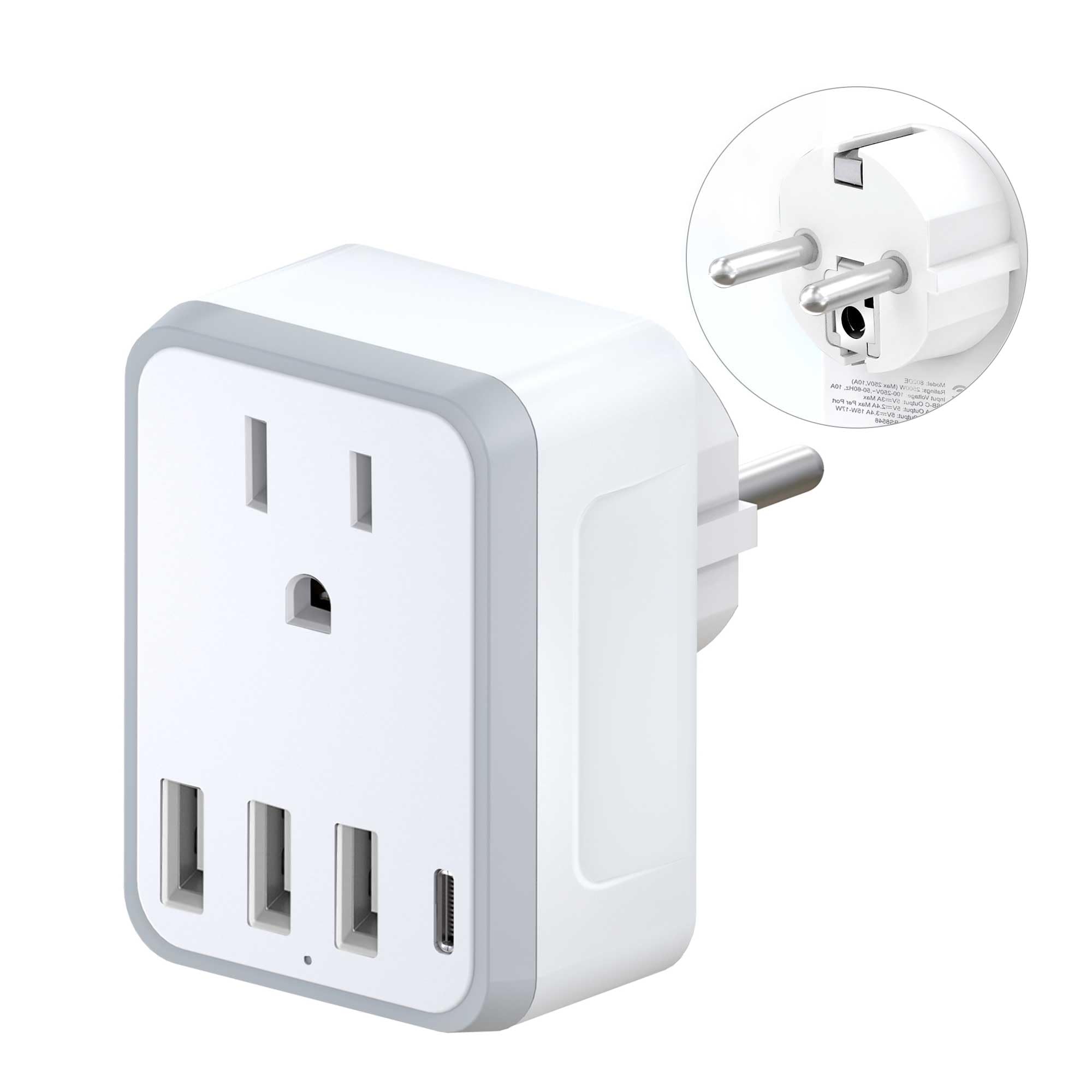 Amazon.com: Yinleader Europe Germany France South Korea Type E/F Plug ...