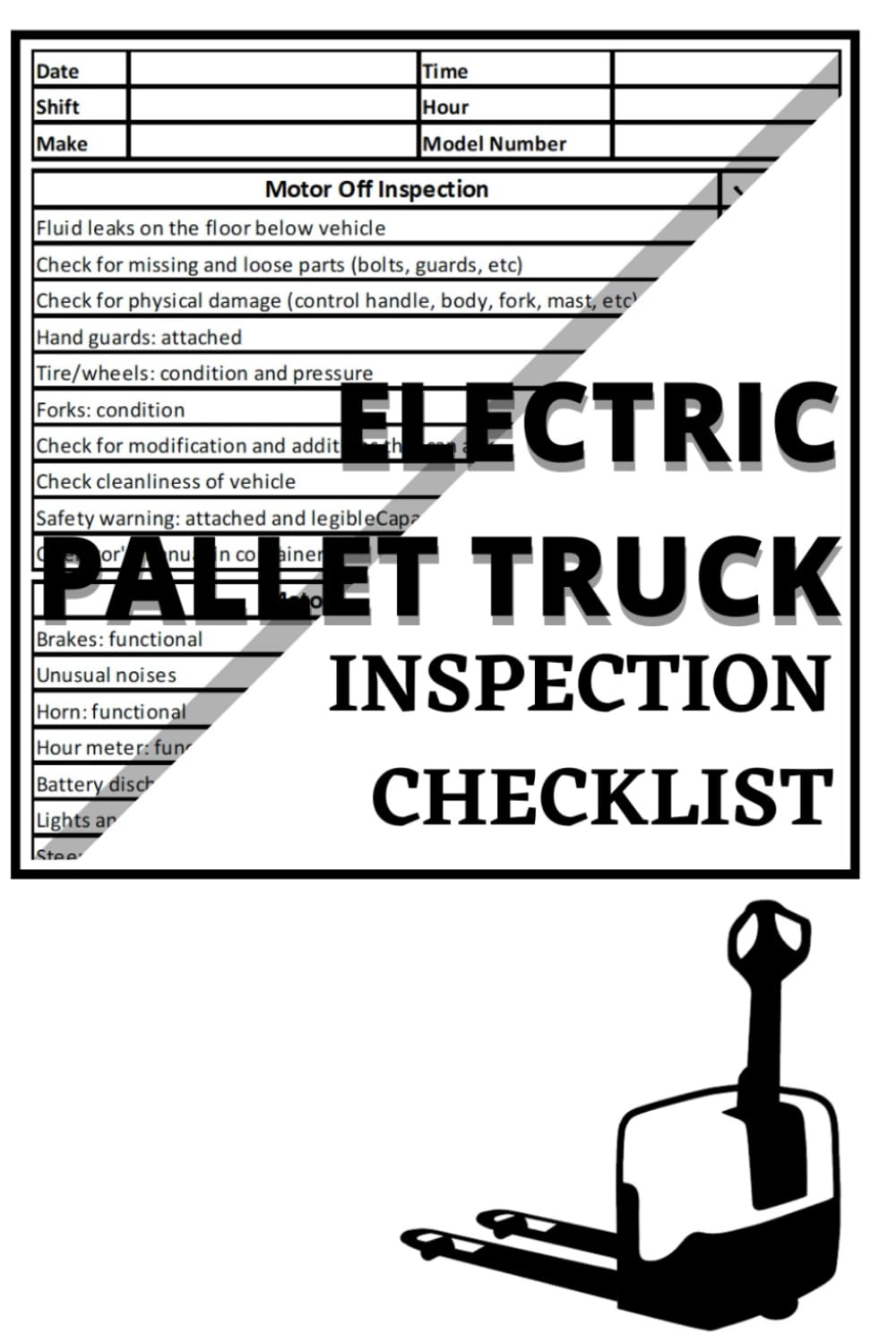 Amazon | Electric Pallet Truck Inspection Checklist / Electric Pallet ...