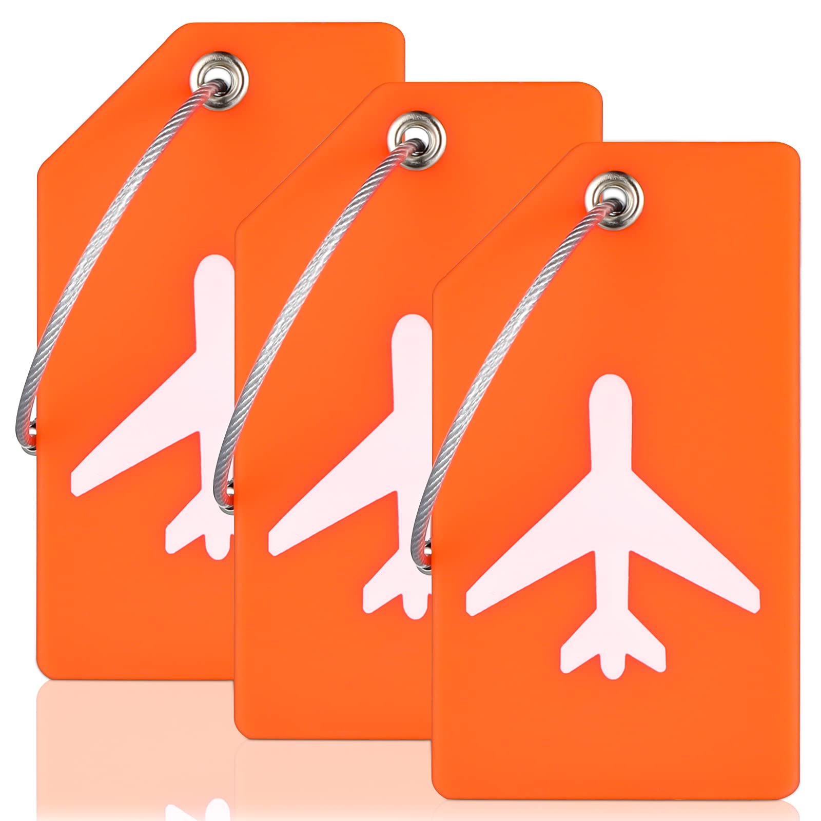 Amazon.com: 3 Pieces Silicone Luggage Tags Flexible Baggage Tags Bright ...