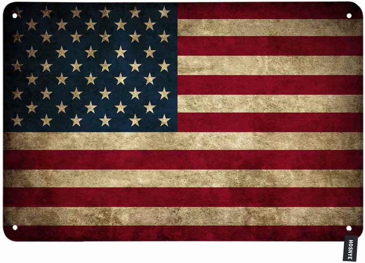 Amazon.com: Rogue River Tactical USA American Flag Metal Tin Sign Wall ...
