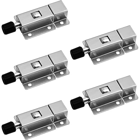 uxcell Door Barrel Bolt, Stainless Steel Security Push Button Spring ...