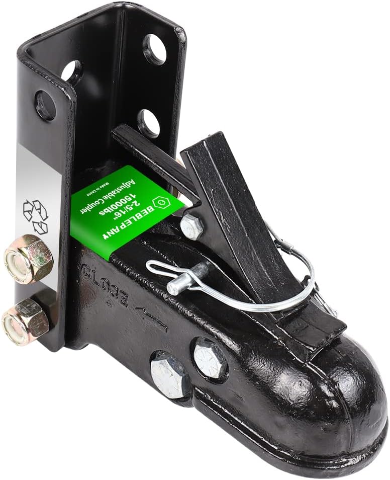 Amazon.com: VEVOR Adjustable Trailer Coupler and 5-Position Channel ...