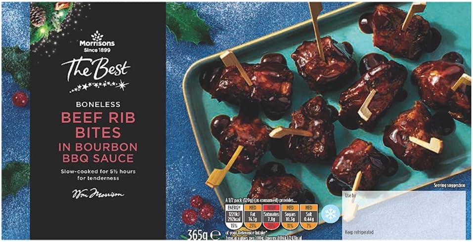 Morrisons The Best Bourbon BBQ Boneless Beef Rib Bites, 365g : Amazon ...