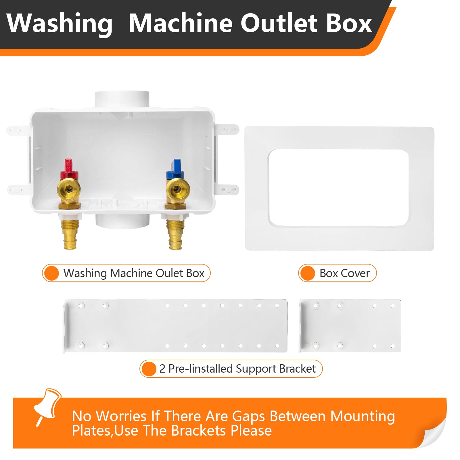 Snapklik.com : HeSun Washing Machine (Laundry) Outlet Box, 1/2 Inch PEX ...