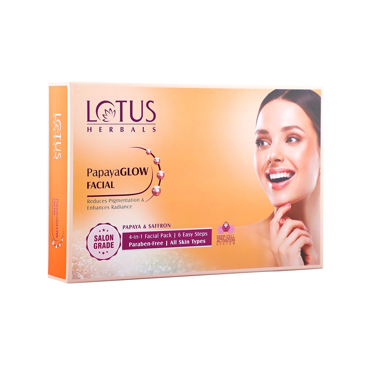 Lotus Herbals PapayaGlow 6 easy steps 4 in 1 Facial kit | Reduces pigmentation | Instant Glow ...