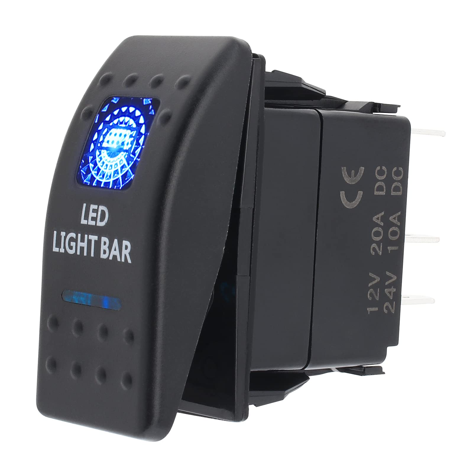 Amazon.com: DriSentri 12V 20A 5P Push Rocker Toggle Switch with Blue ...