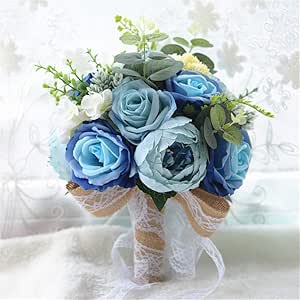 Amazon.com: Kayard Rustic Wedding Bouquet,Artificial Silk Toss Bride ...