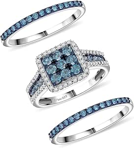 Amazon.com: SHOP LC DELIVERING JOY Set of 3 Blue Diamond I1-I2 and ...