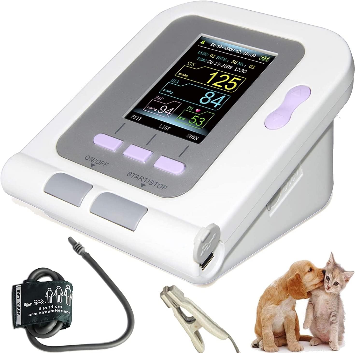 CONTEC CONTEC08A-VET, Cat/Dog/Animal/Vet Automatic Blood Pressure ...