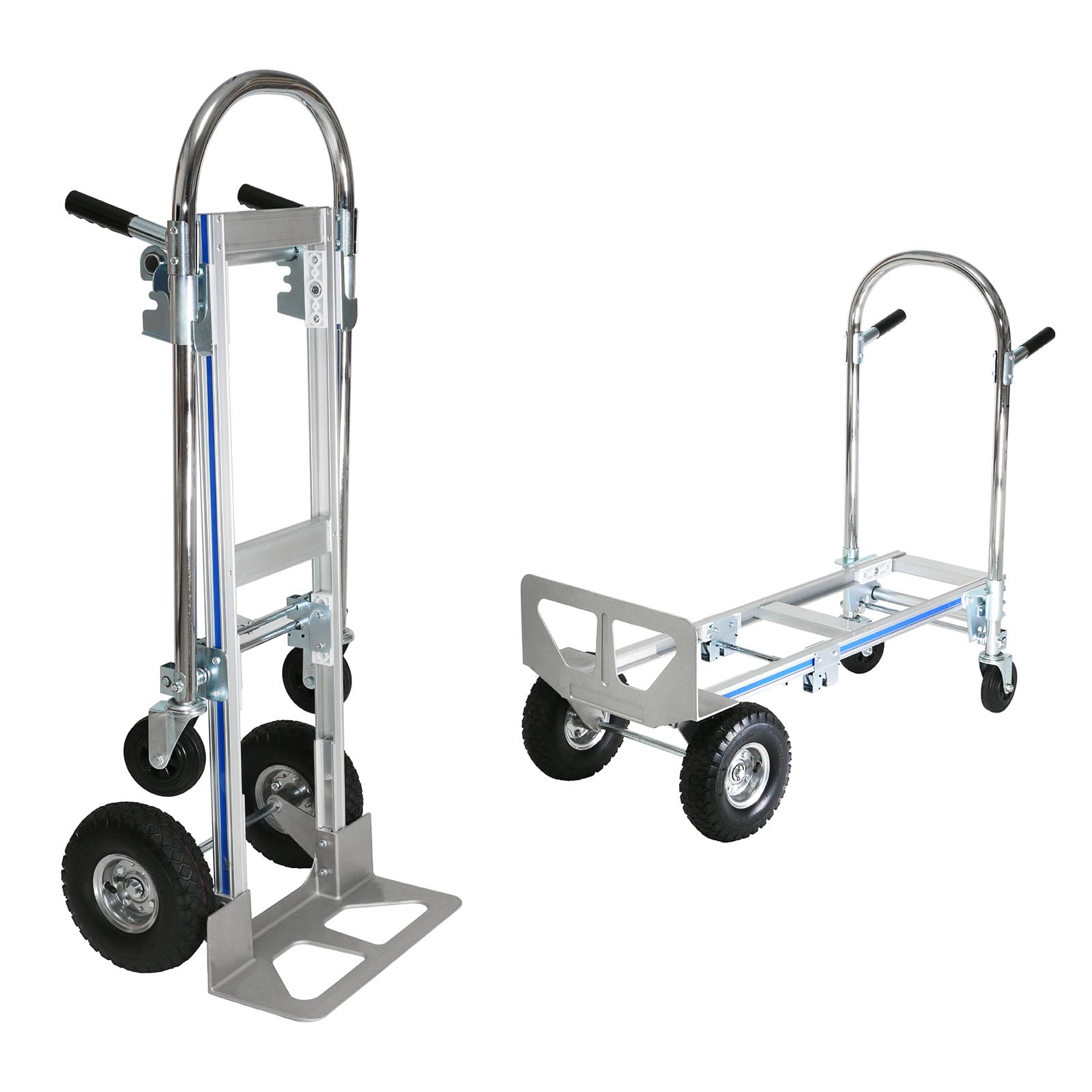 Aluminum Convertible Hand Truck, 2 in 1 Folding Dolly 800 LBS Capacity ...